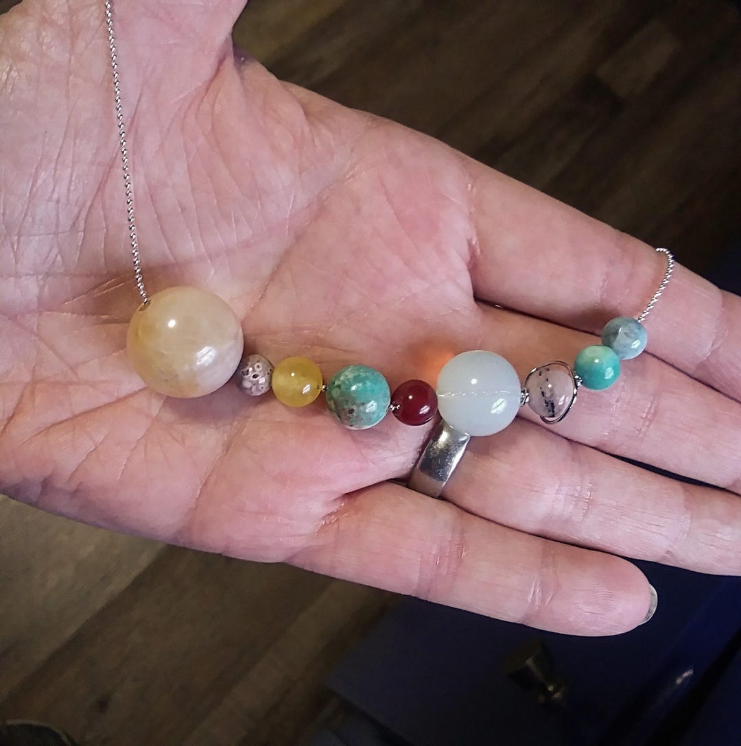 Solar System Necklace | Celestial Planets | Beaded Necklace | Colorful ...