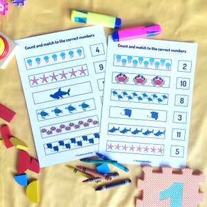 Count to 12 Numbers-sea Animals- Digital Download Counting Worksheet ...