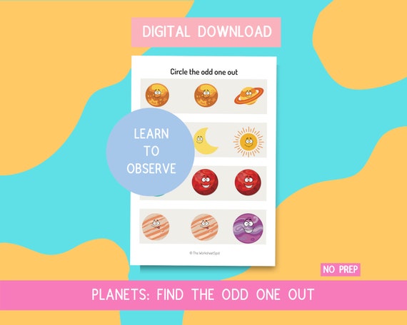 Find Odd One Out-planets Digital Download Pattern Recognition | Etsy