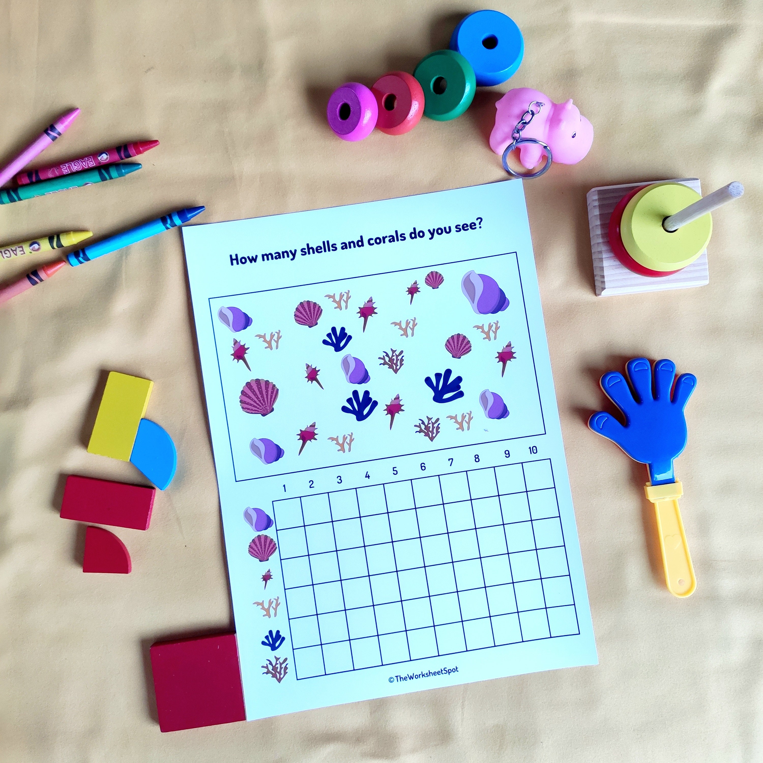 Count and Graph -shells - Digital Download Counting Worksheet Math ...