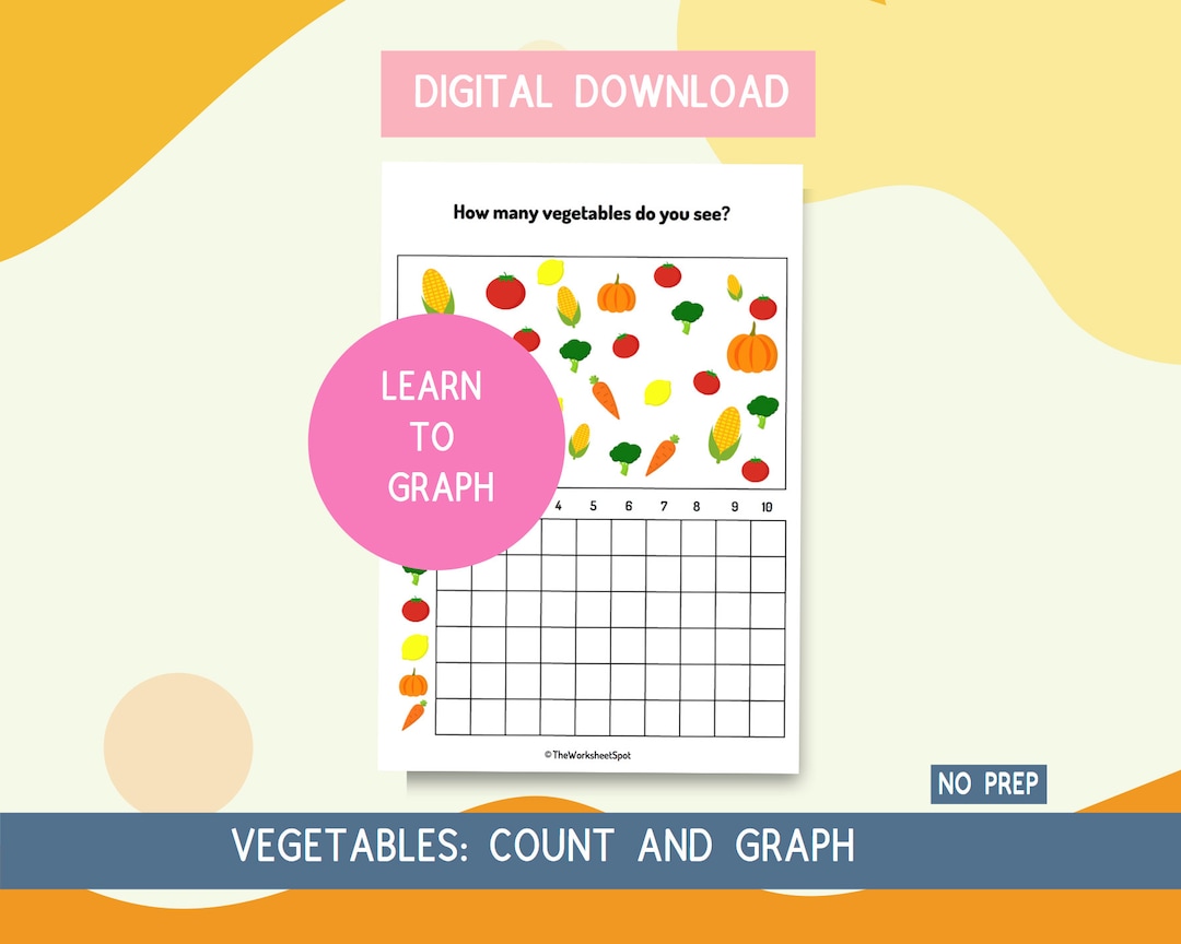 Count and Graph -vegetables - Digital Download Counting Worksheet Math ...