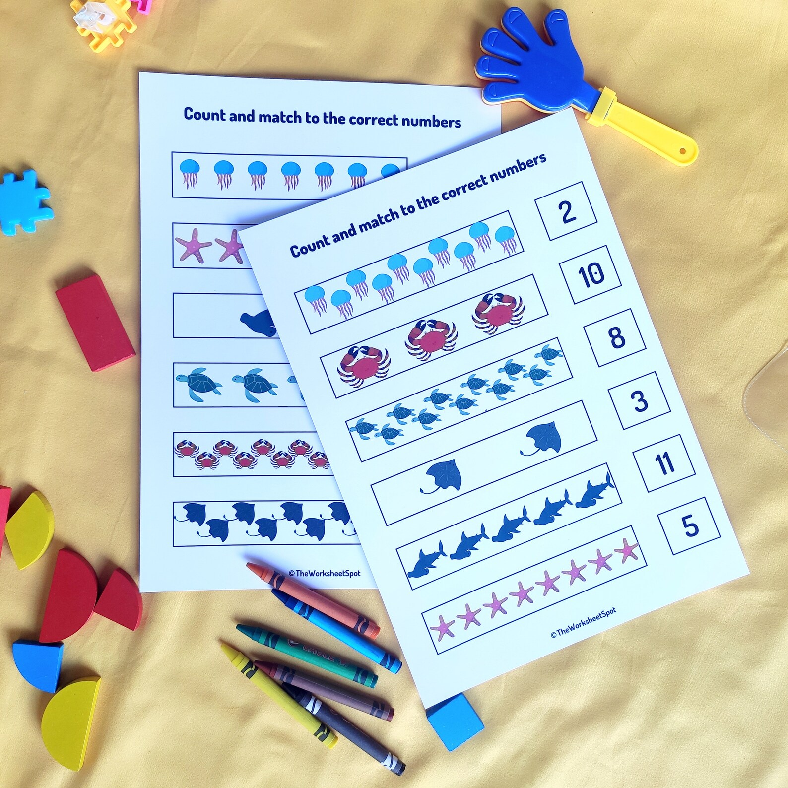 Count to 12 Numbers-sea Animals- Digital Download Counting Worksheet ...
