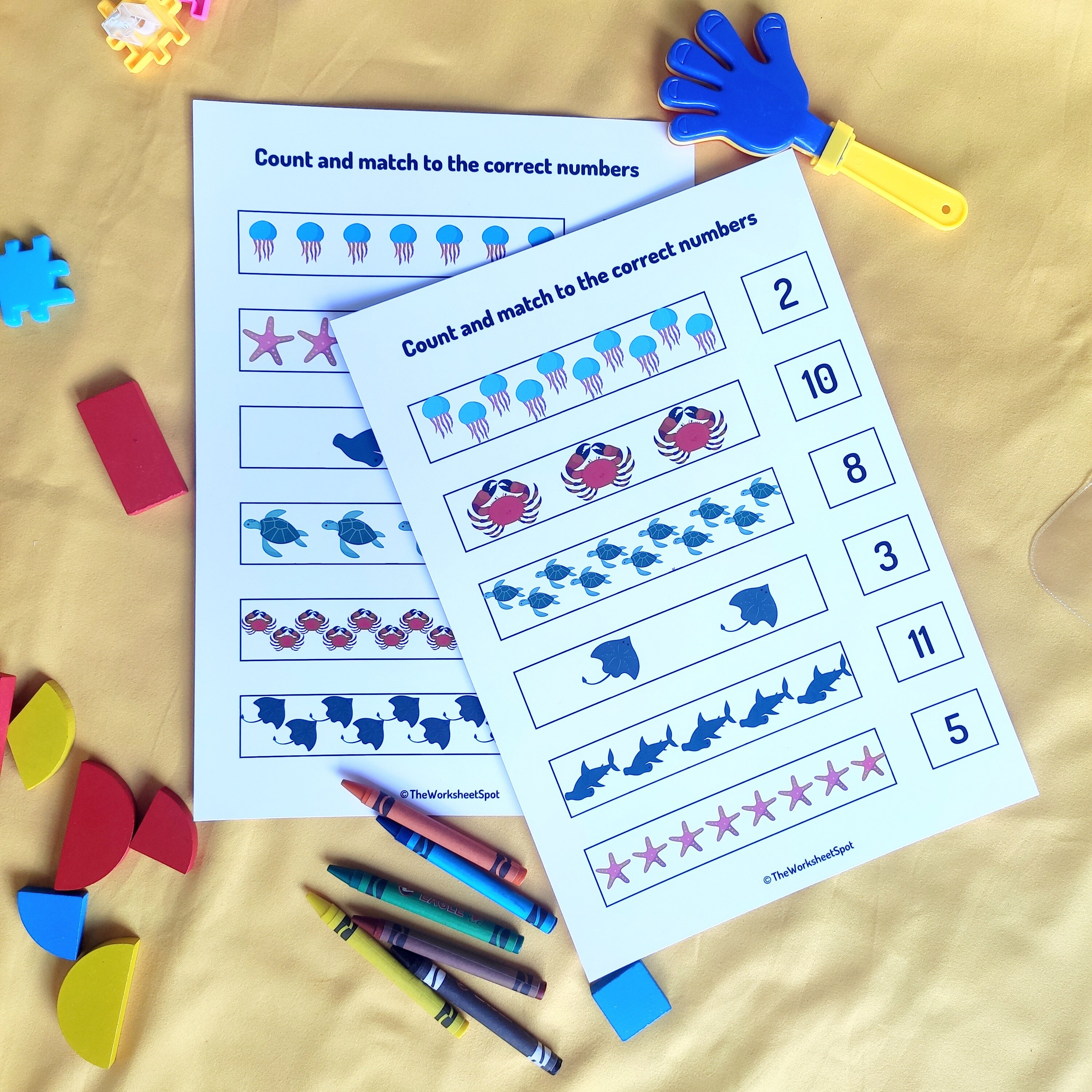 Count to 12 Numbers-sea Animals Digital Download Counting Worksheet ...