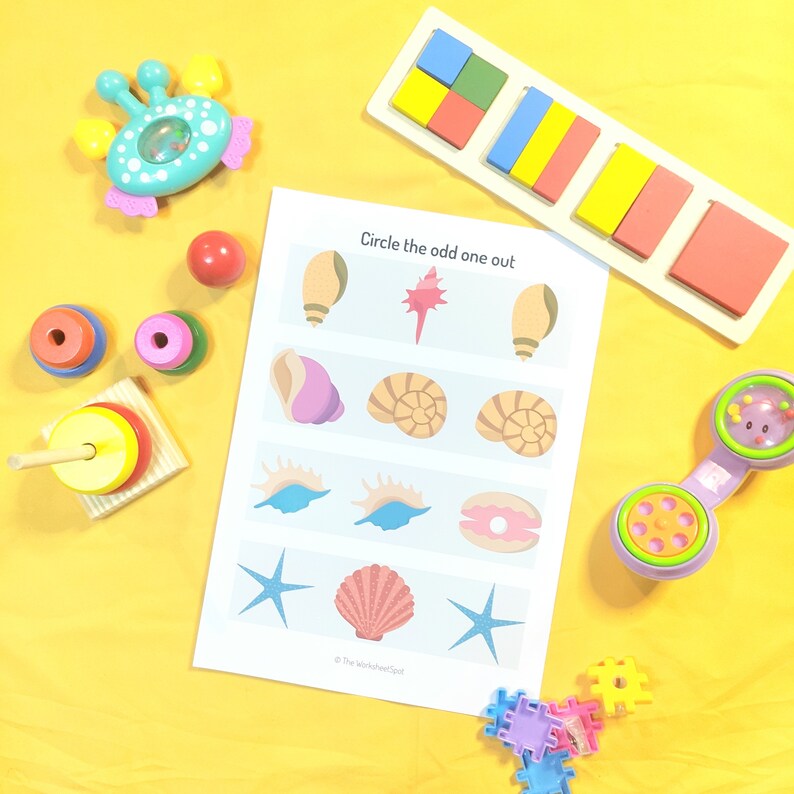 Find Odd One Out-shells- Digital Download Pattern Recognition Worksheet ...