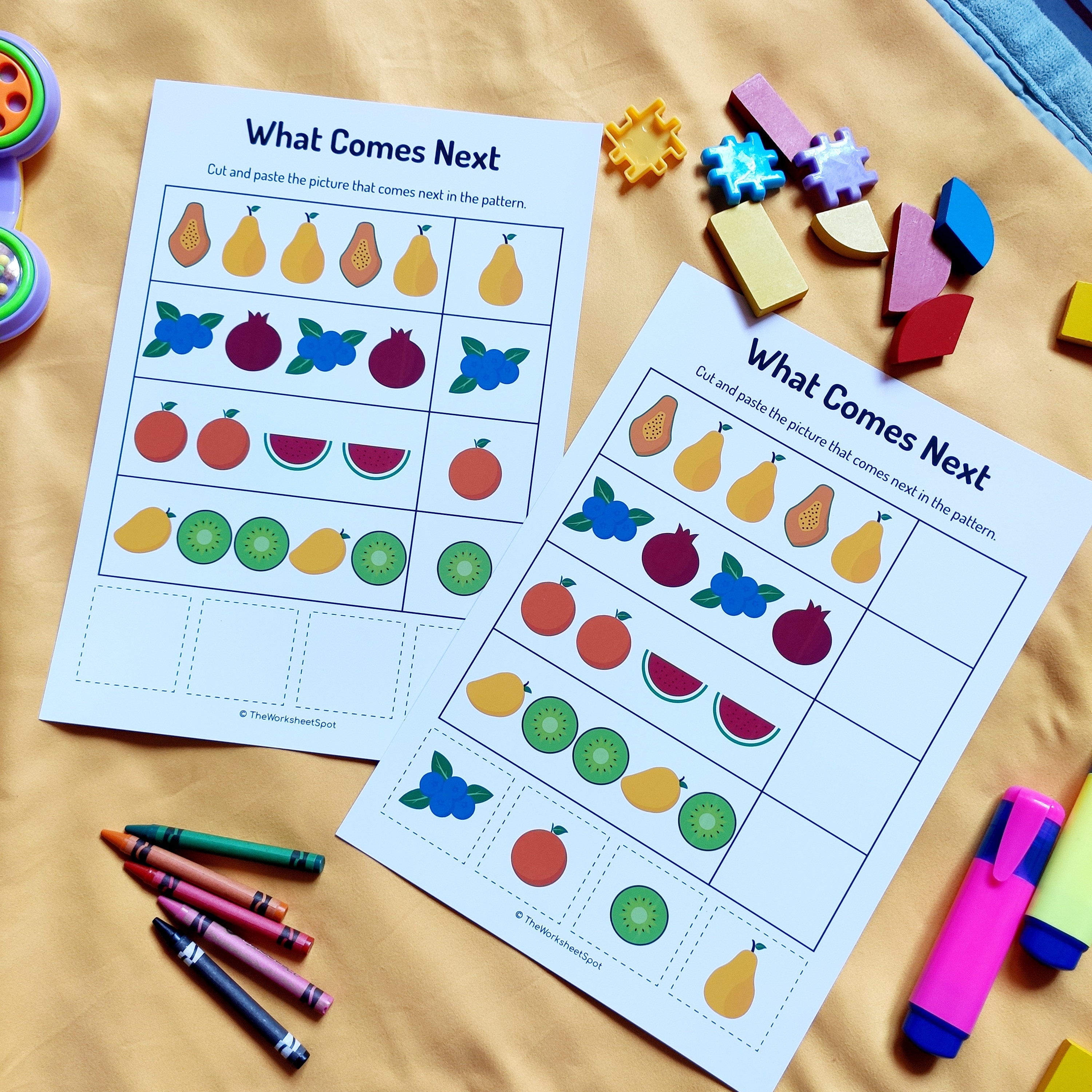 Complete the Pattern-fruits- Digital Download Pattern Sequencing ...