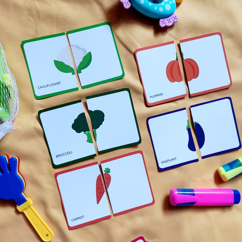 12 Symmetry Match Flashcards -fruits & Veg- Digital Download ...