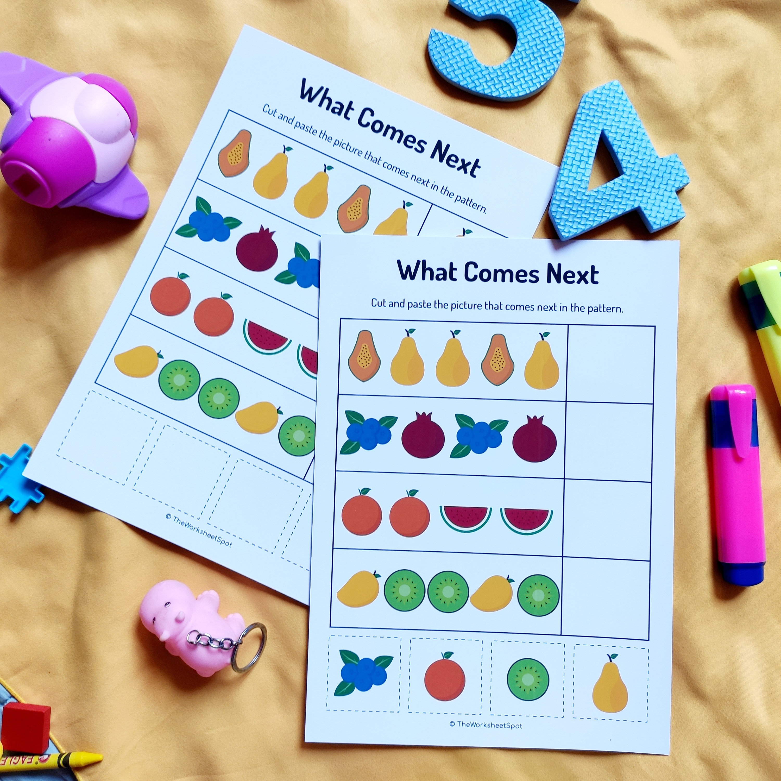 Complete the Pattern-fruits- Digital Download Pattern Sequencing ...