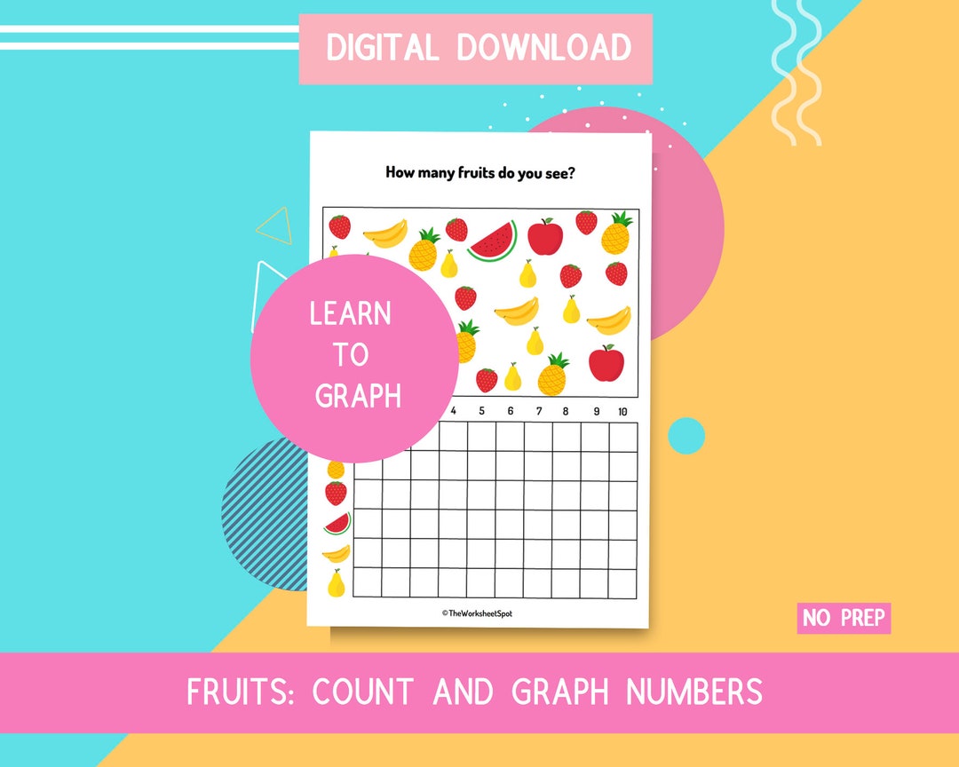 Count and Graph -fruits - Digital Download Counting Worksheet Math ...