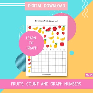 Count and Graph -fruits - Digital Download Counting Worksheet Math ...