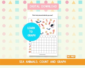 Sea Animals Count and Circle Digital Download Counting | Etsy