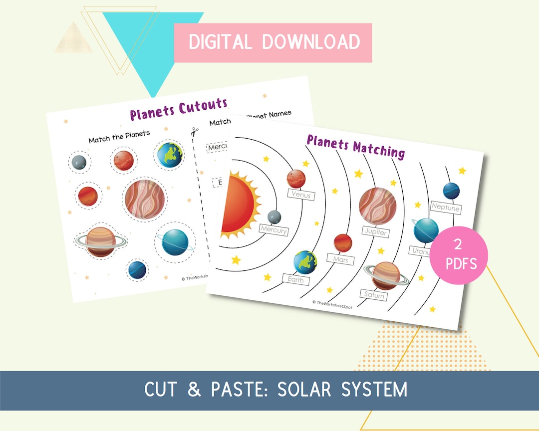 Solar System With Planets-digital Download Matching Activity Matching ...
