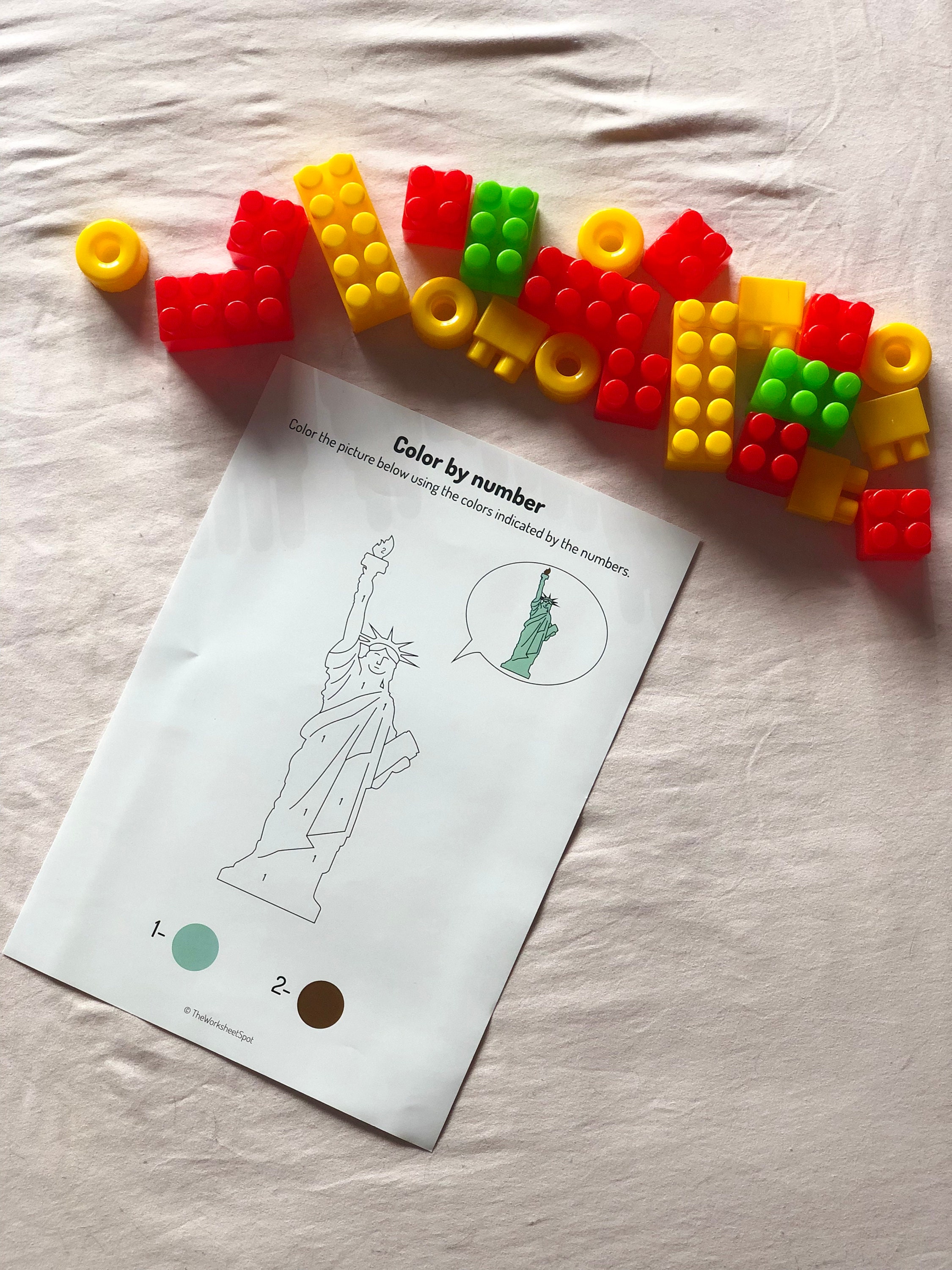 Color by Number-statue of Liberty Digital Download Counting Worksheet ...