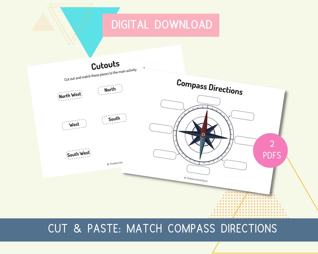 Compass Directions -digital Download Matching Activity Matching Game ...