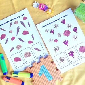 Sea Shells – Count and Circle Digital Download Counting Worksheet Math ...