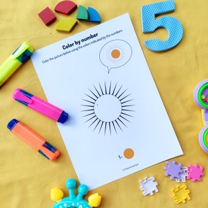 Color by Number-sun Digital Download Counting Worksheet - Etsy Canada
