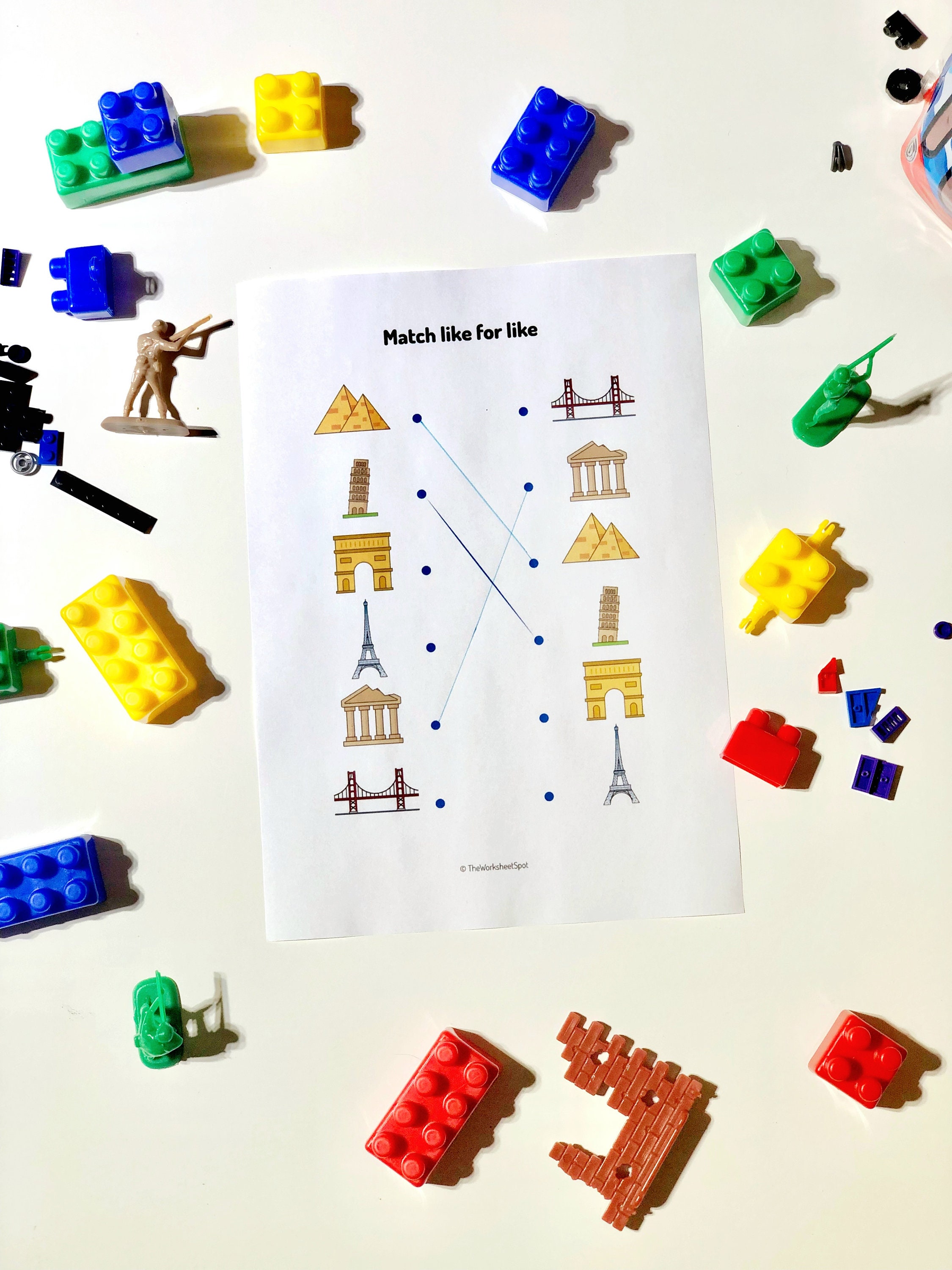 Match Similar Things-landmarks- Digital Download Matching Activity ...
