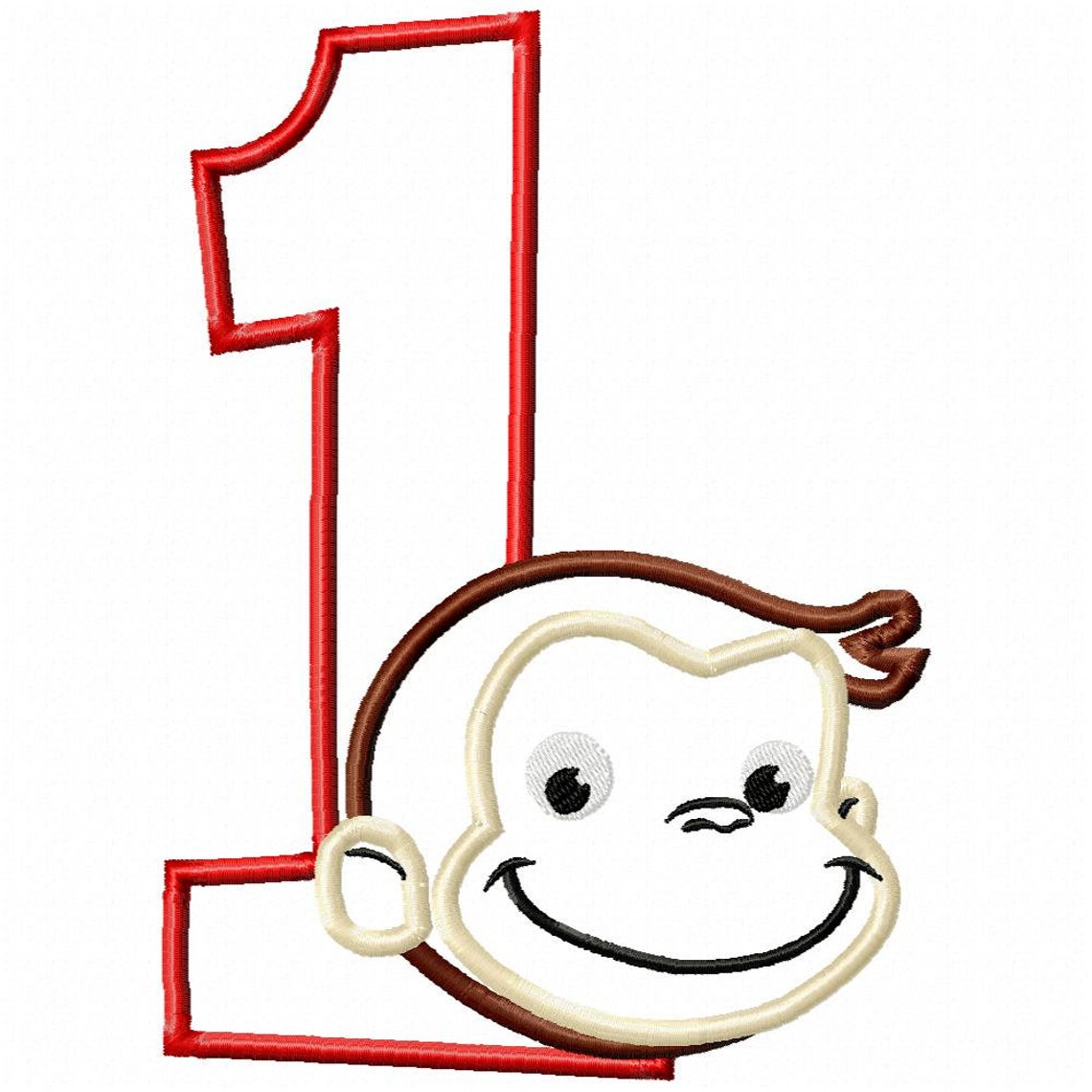 Curious George Applique Embroidery Design Instant Download - Etsy