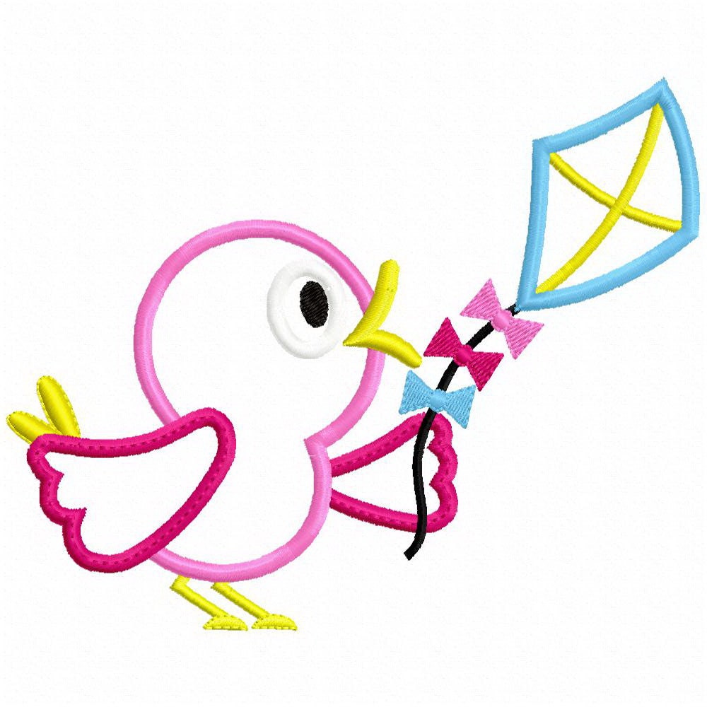 Bird Flying Kite Applique Embroidery Design Instant Download - Etsy