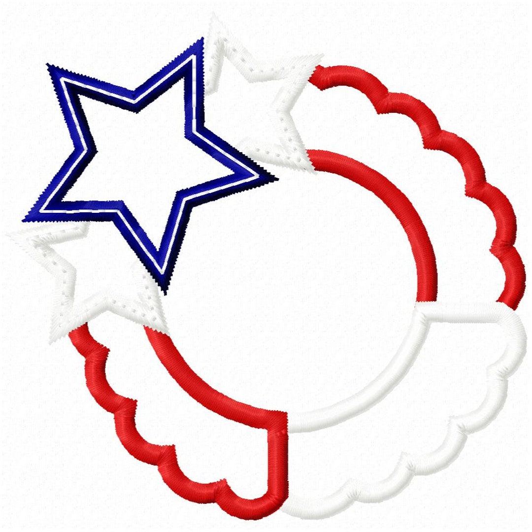 Scalloped Flag Applique Embroidery Design - Instant Download - Etsy