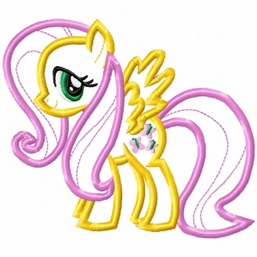 Fluttershy Applique Embroidery Design Instant Download | Etsy