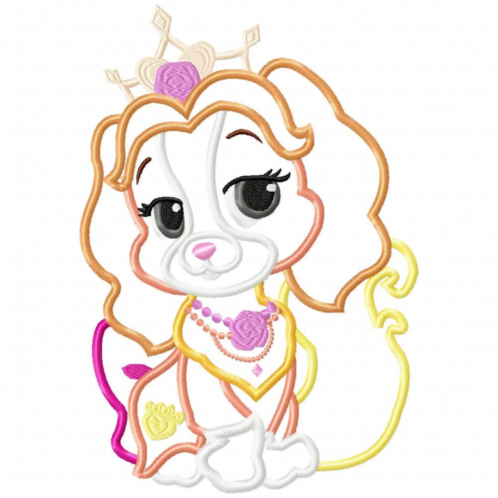 Belle Tea Cup Pet Applique Embroidery Design Instant - Etsy