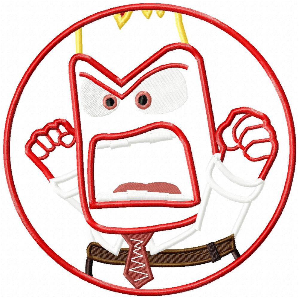 Inside Out Anger Applique Embroidery Design - Instant Download - Etsy
