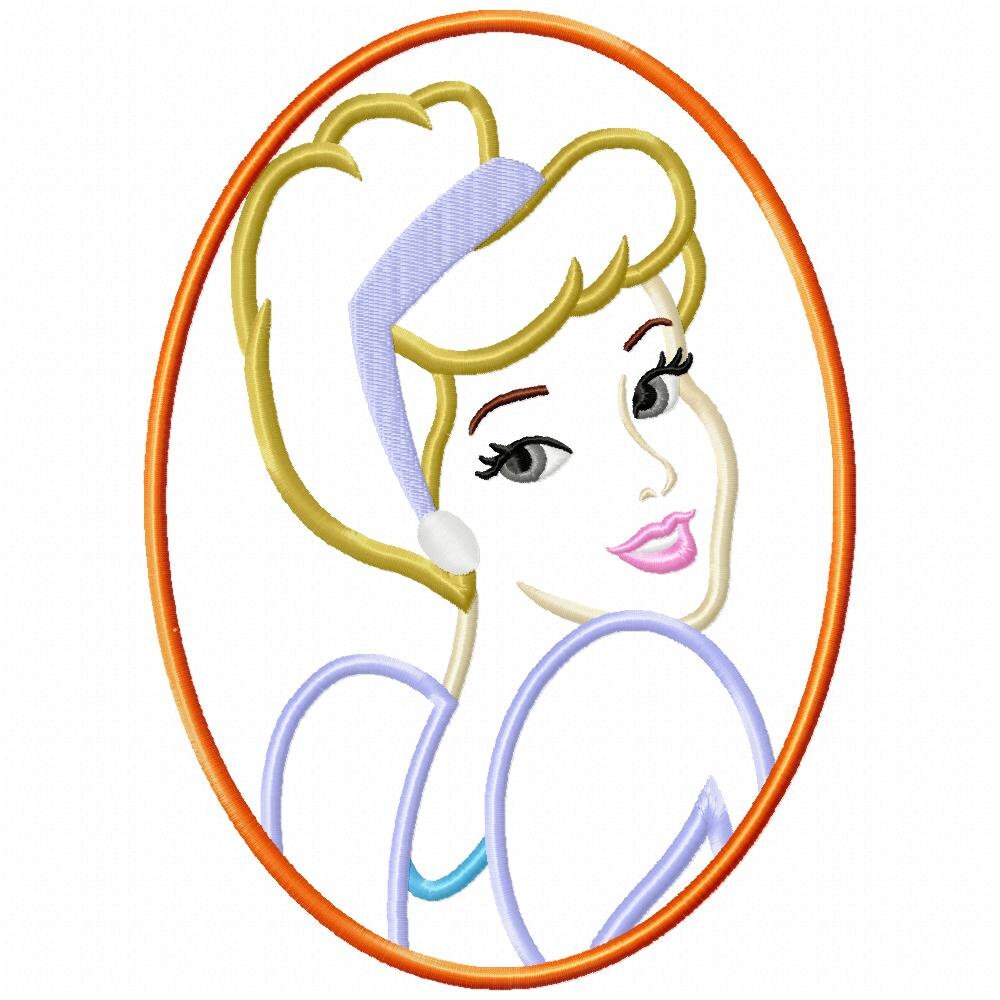 Cinderella Cameo Applique Embroidery Design Instant Download | Etsy