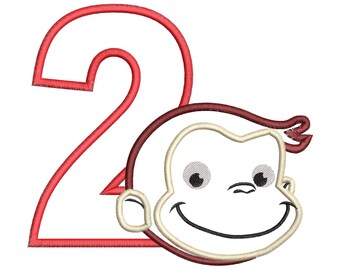 Curious George Applique Embroidery Design Instant Download | Etsy