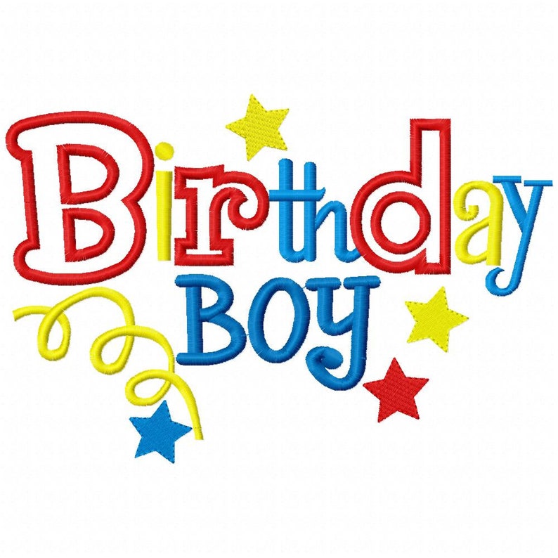 Birthday Boy Applique Embroidery Design - Instant Download - Etsy