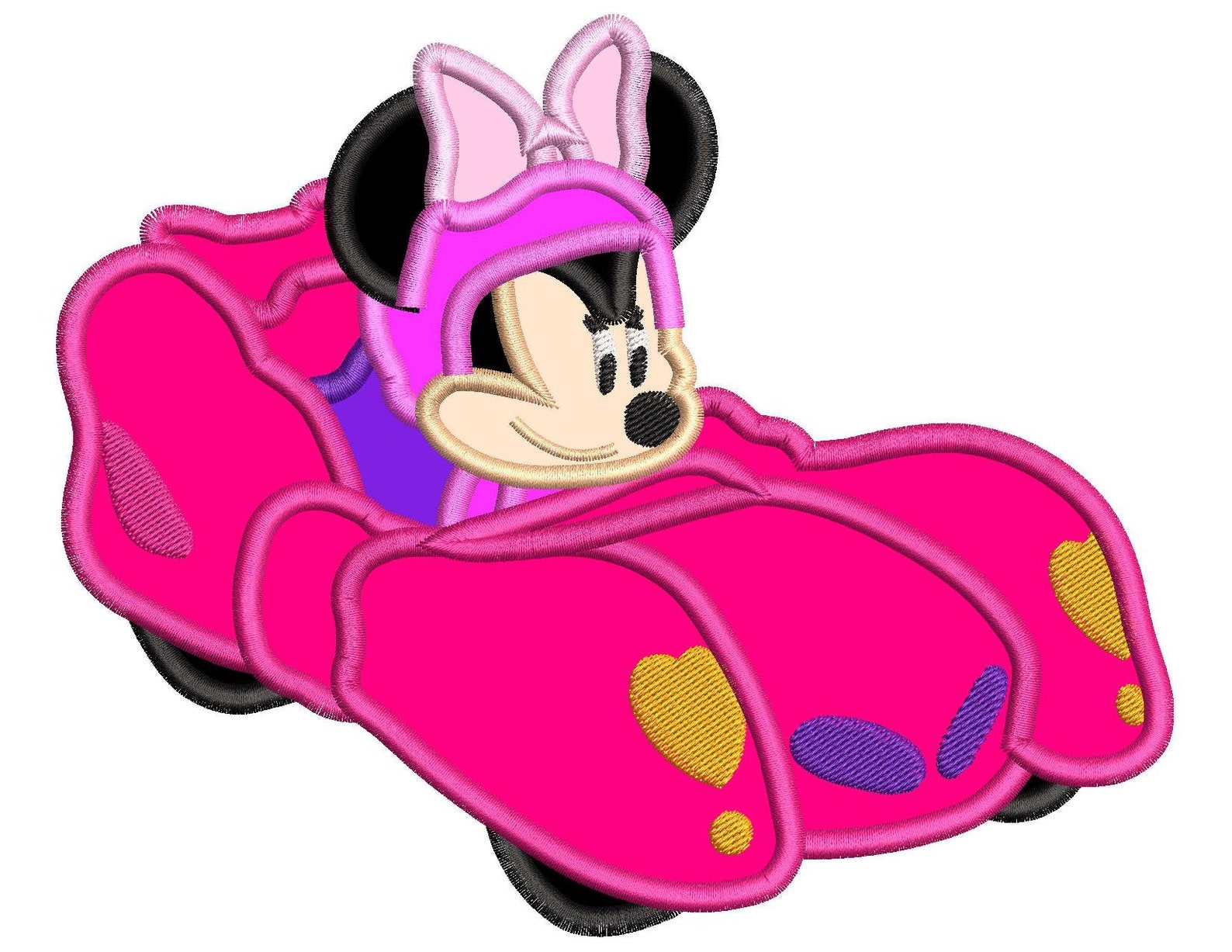 Minnie Mouse Roadster Racers Applique Embroidery Design | Etsy
