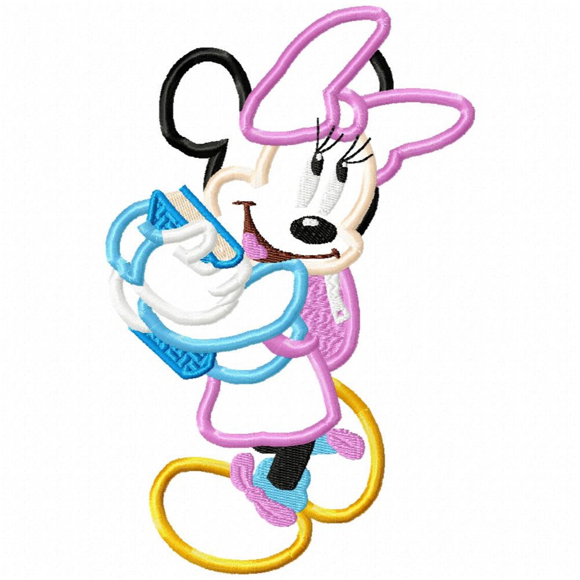 Minnie School Applique Embroidery Design Instant Download - Etsy
