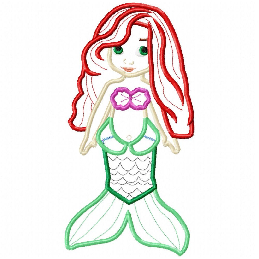 Ariel 01 Applique Embroidery Design Instant Download - Etsy