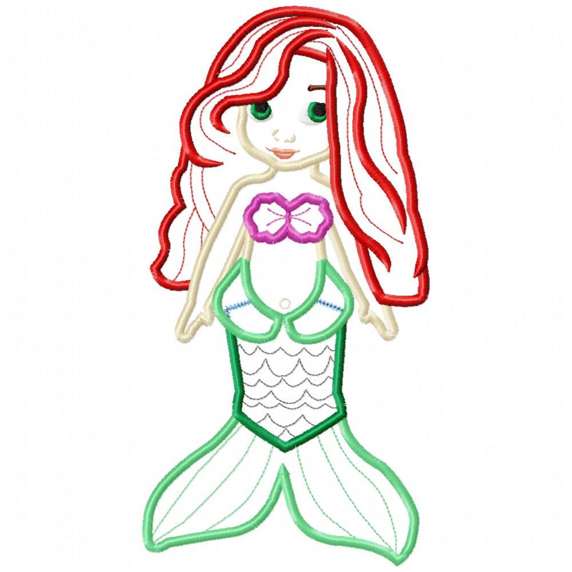 Ariel 01 Applique Embroidery Design Instant Download | Etsy