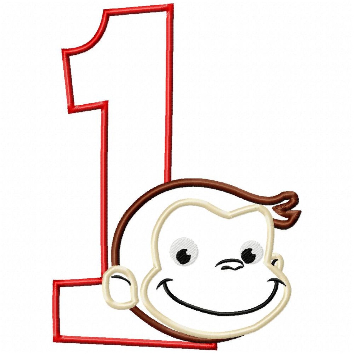 Curious George Applique Embroidery Design Instant Download - Etsy