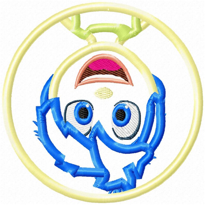 Inside Out Joy Circle Applique Embroidery Design Instant | Etsy