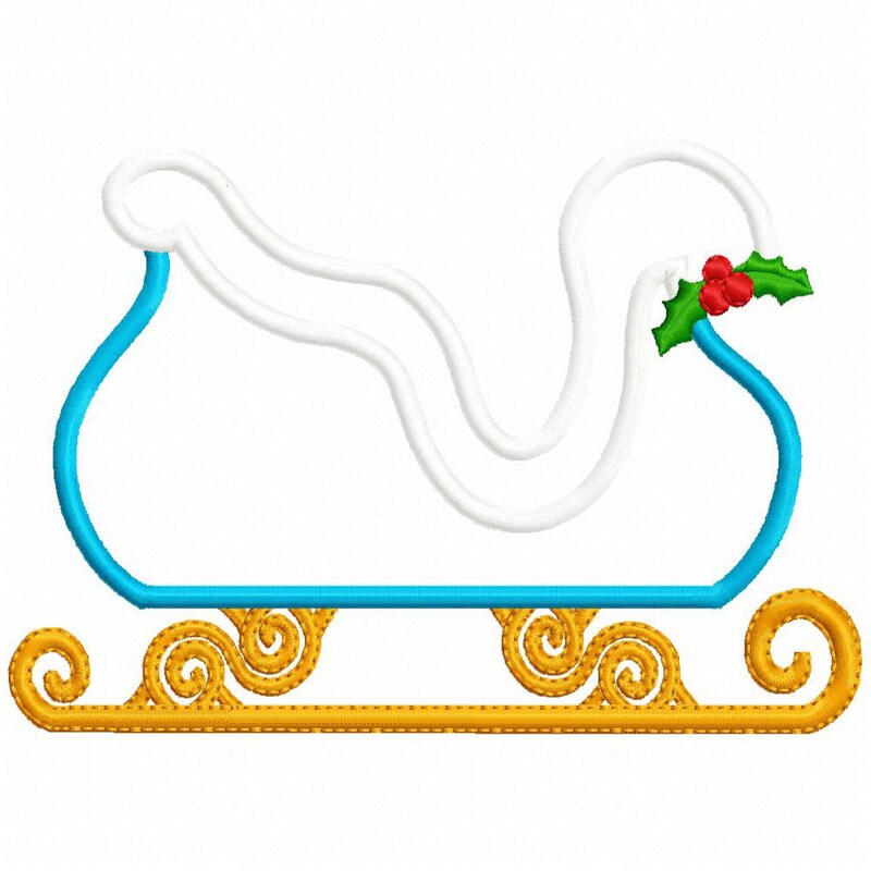 Sleigh Applique - Etsy