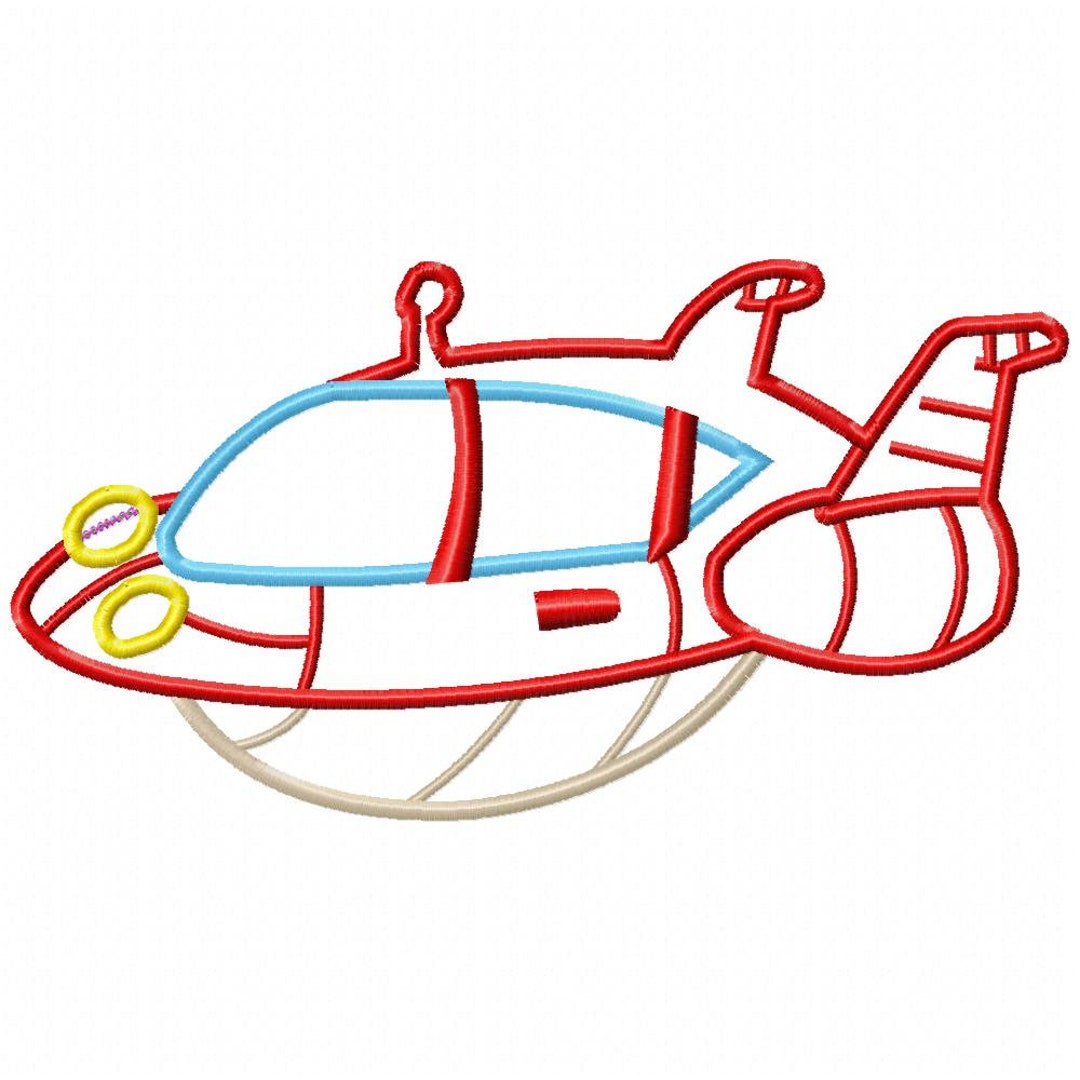 Rocket Applique Embroidery Design - Instant Download - Etsy