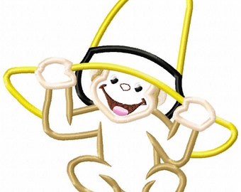 Curious George Number 2 Applique Embroidery Design Instant | Etsy