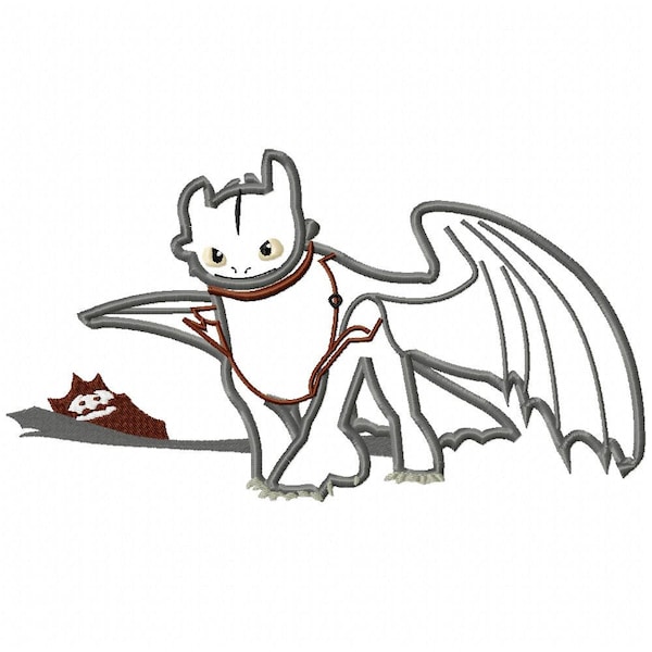 Toothless Embroidery - Etsy
