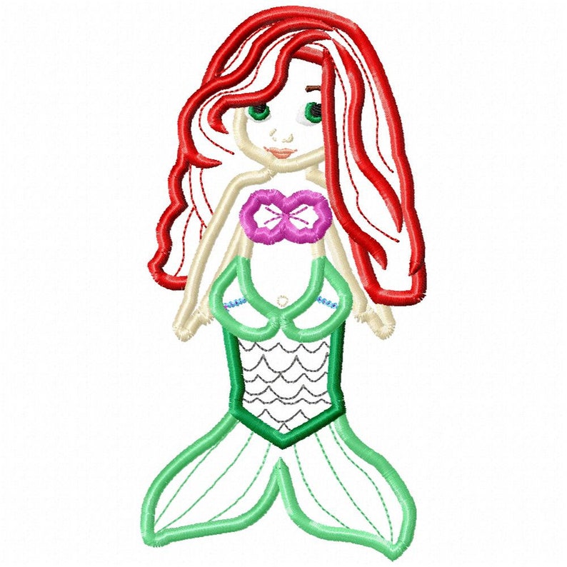 Ariel 01 Applique Embroidery Design Instant Download | Etsy