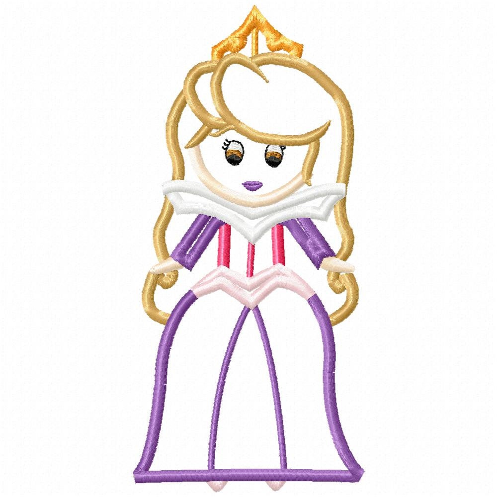 Princess Applique Embroidery Design Instant Download - Etsy