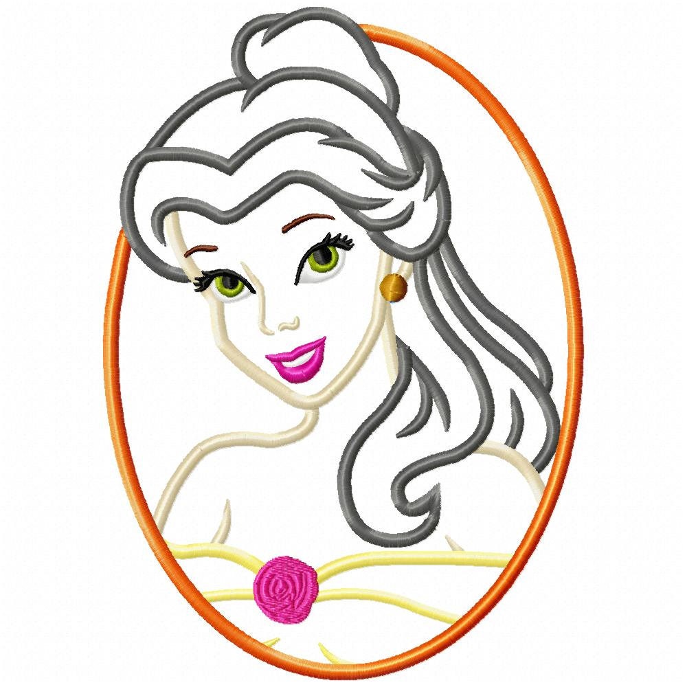 Belle Cameo Applique Embroidery Design Instant Download | Etsy