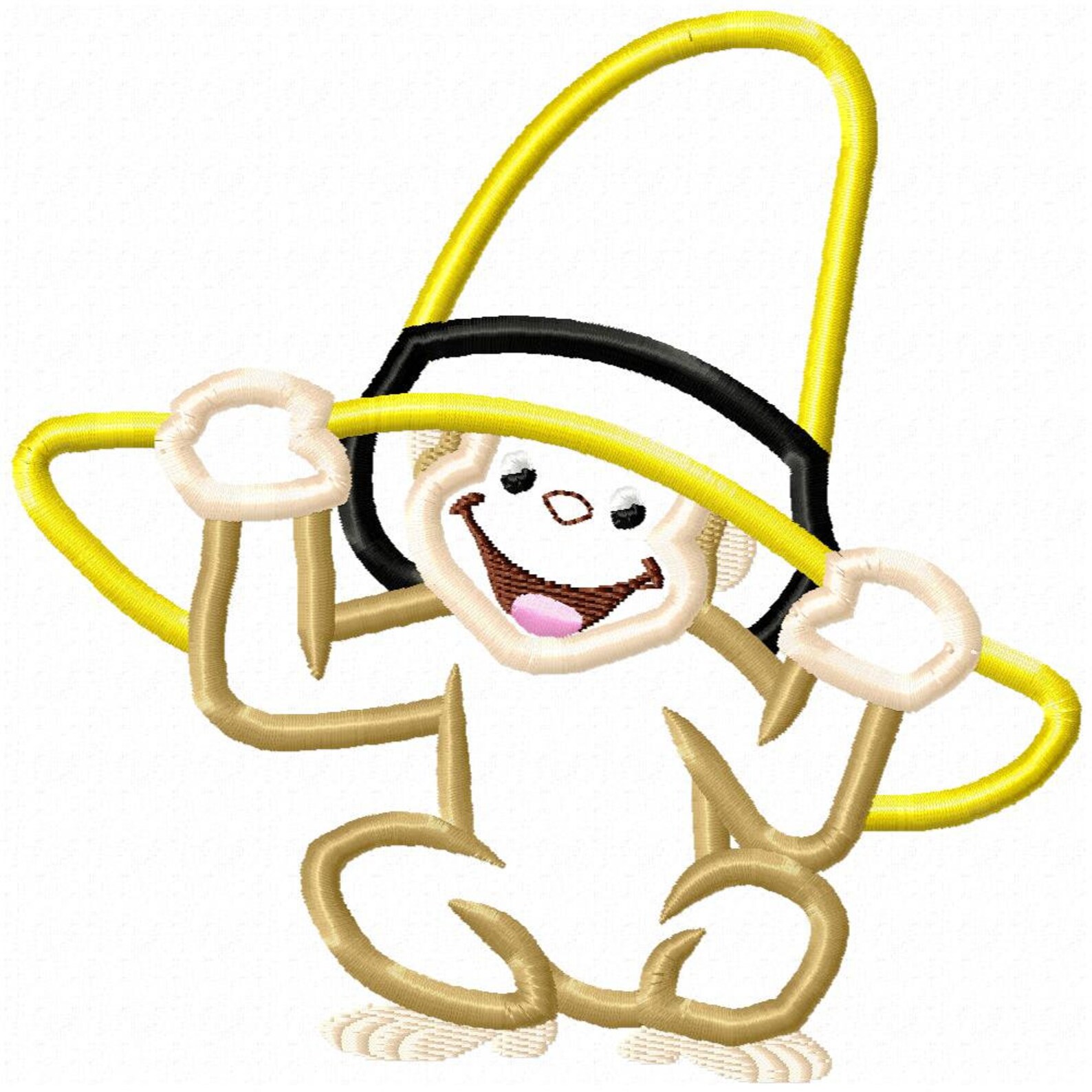 Curious George Hat Applique Embroidery Design Instant | Etsy