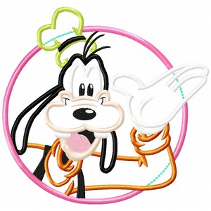 Goofy Circle Applique Embroidery Design - Instant Download - Etsy
