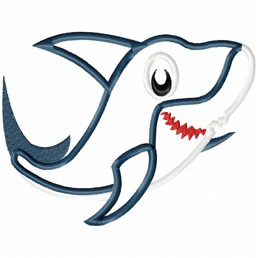 Shark Applique Embroidery Design Instant Download | Etsy