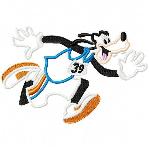 Run Goofy Applique Embroidery Design Instant Download - Etsy