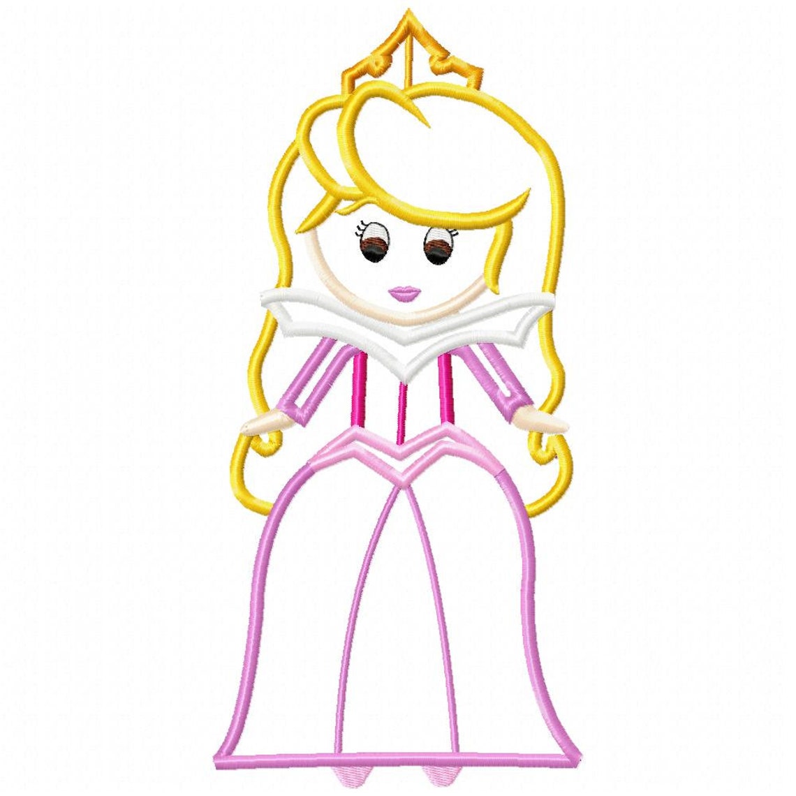 Princess Applique Embroidery Design Instant Download - Etsy