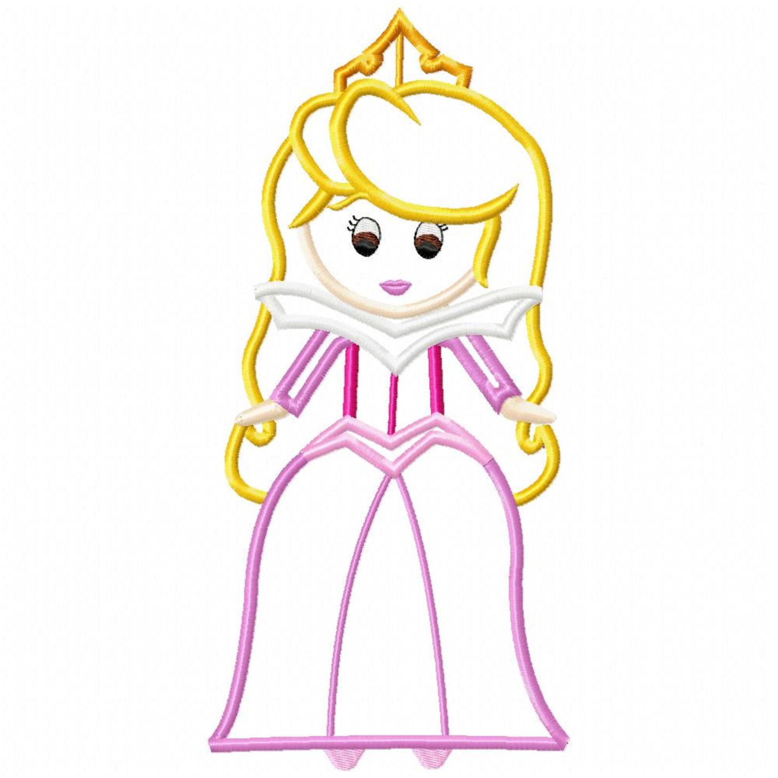Princess Applique Embroidery Design Instant Download - Etsy
