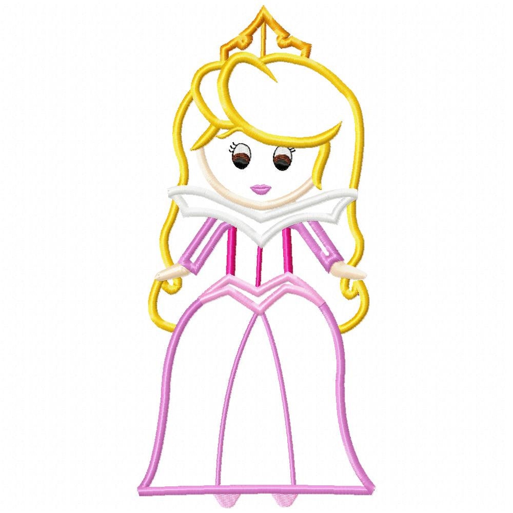 Princess Applique Embroidery Design Instant Download - Etsy UK