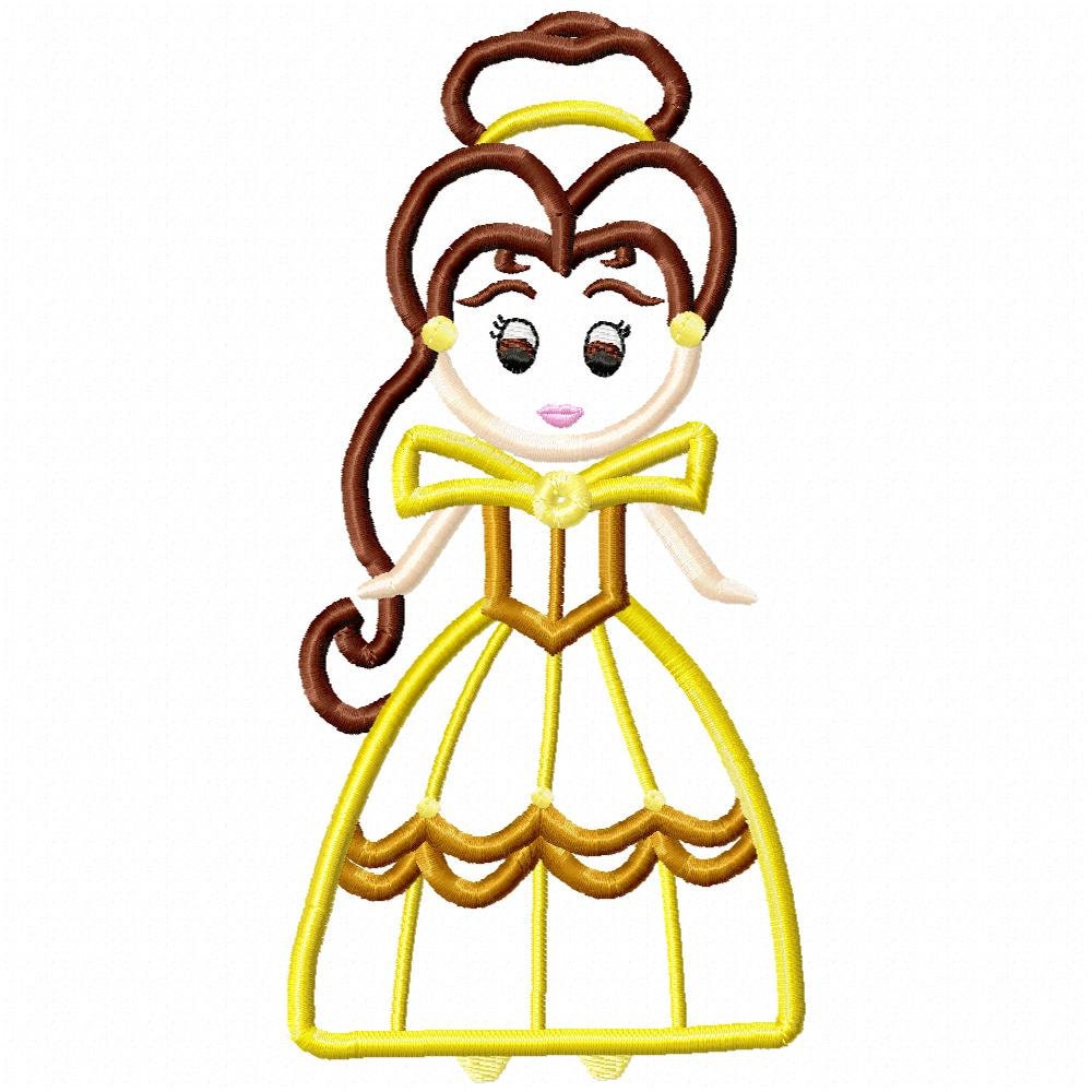 Belle Applique Embroidery Design Instant Download | Etsy